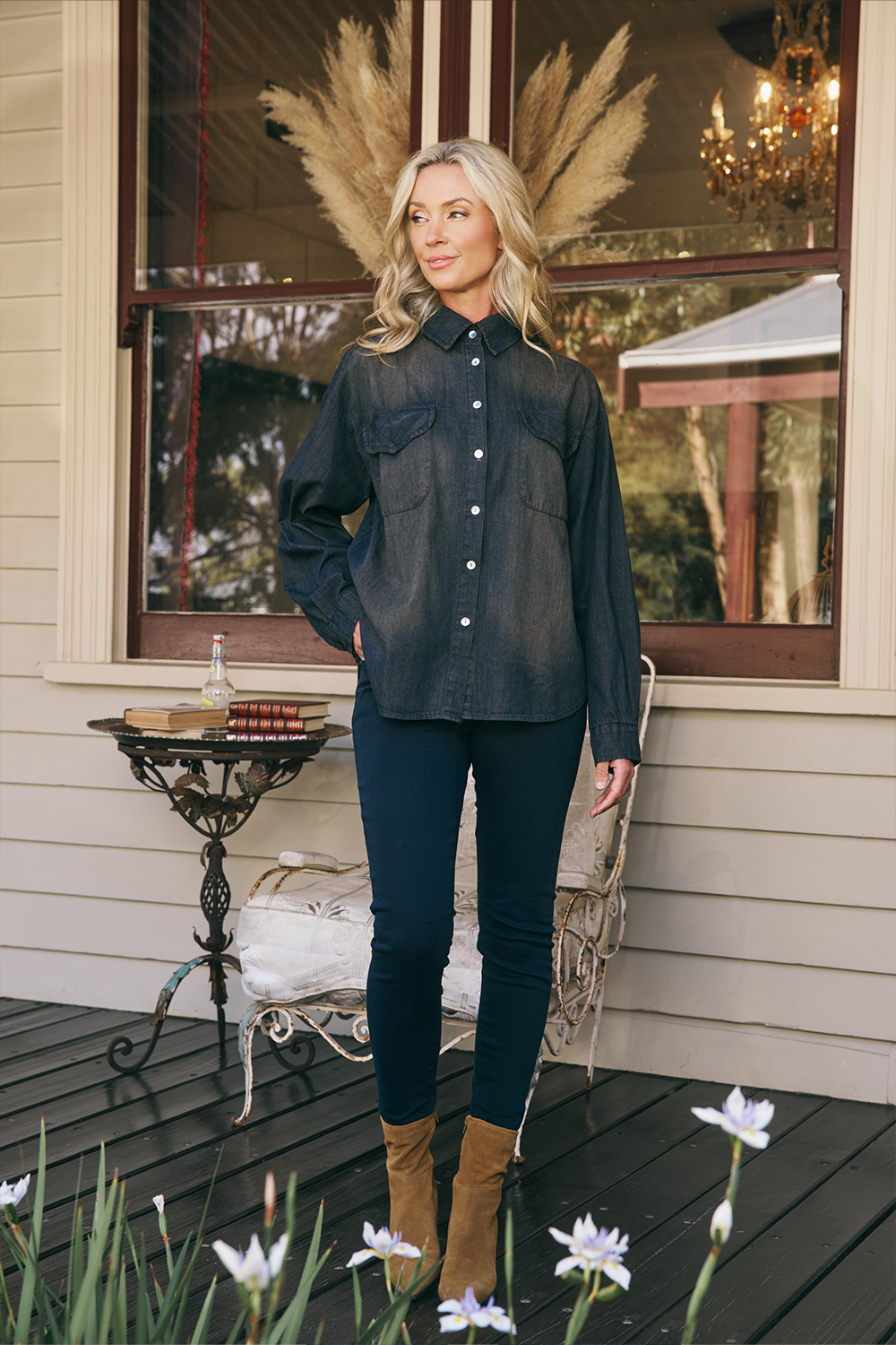 EMMA Navy Denim Skinny Leg Jean – Italian Star