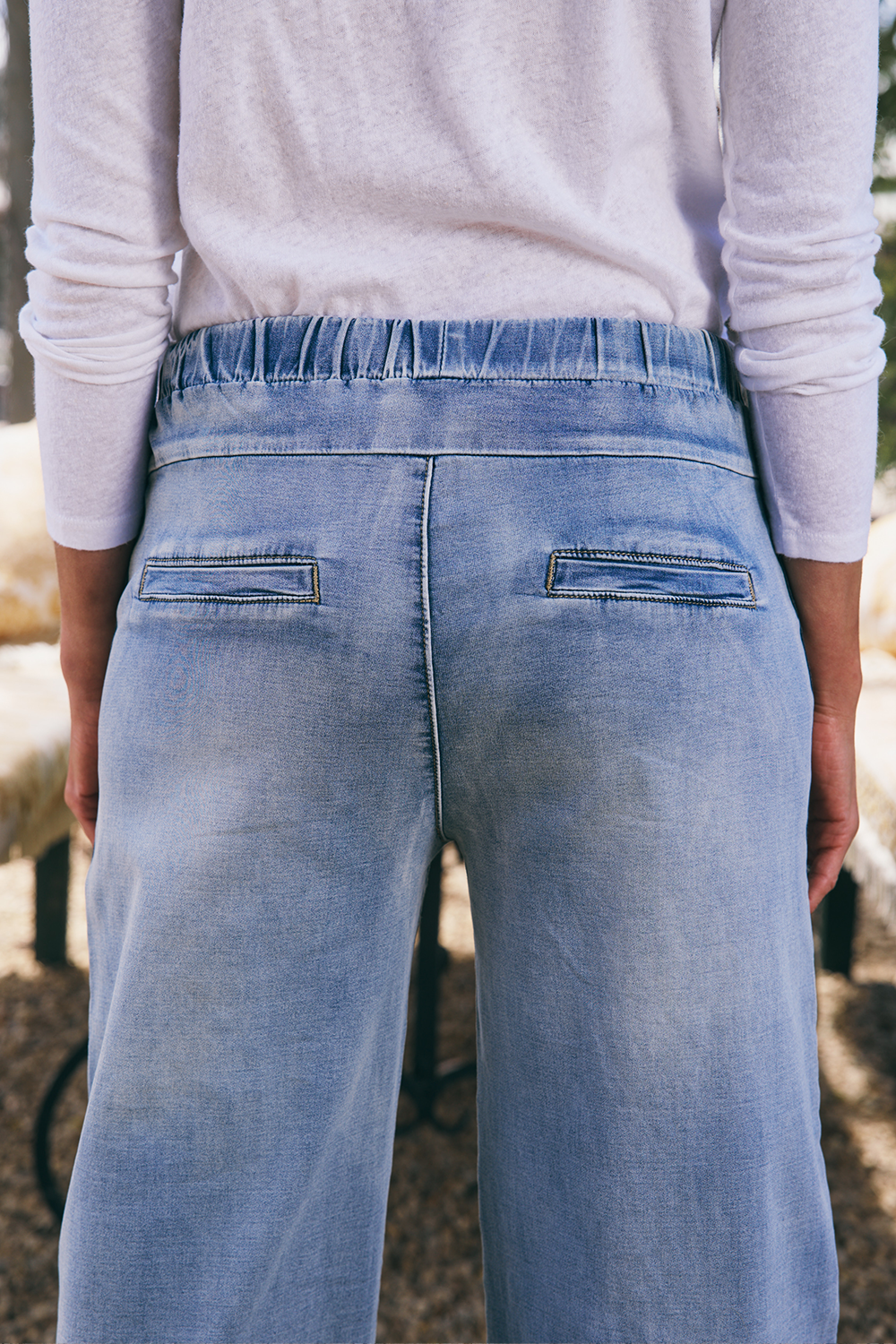 GLAM TRACK Denim Navy Stripe Jean – Italian Star